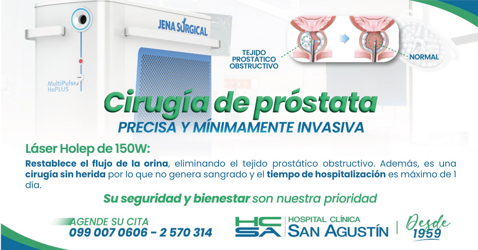 Cirugía con láser HOLEP para próstata - Hospital Clínica San Agustín en ...